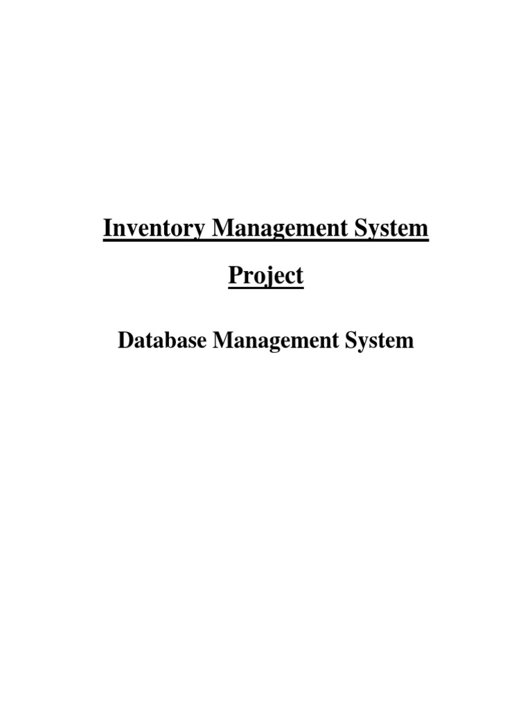 Inventory Management System | PDF | Inventory | Sales