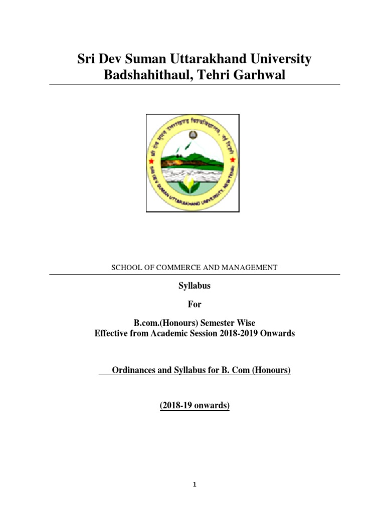 B.Com (Hons) Syllabus Guide | PDF | Microeconomics | Biodiversity