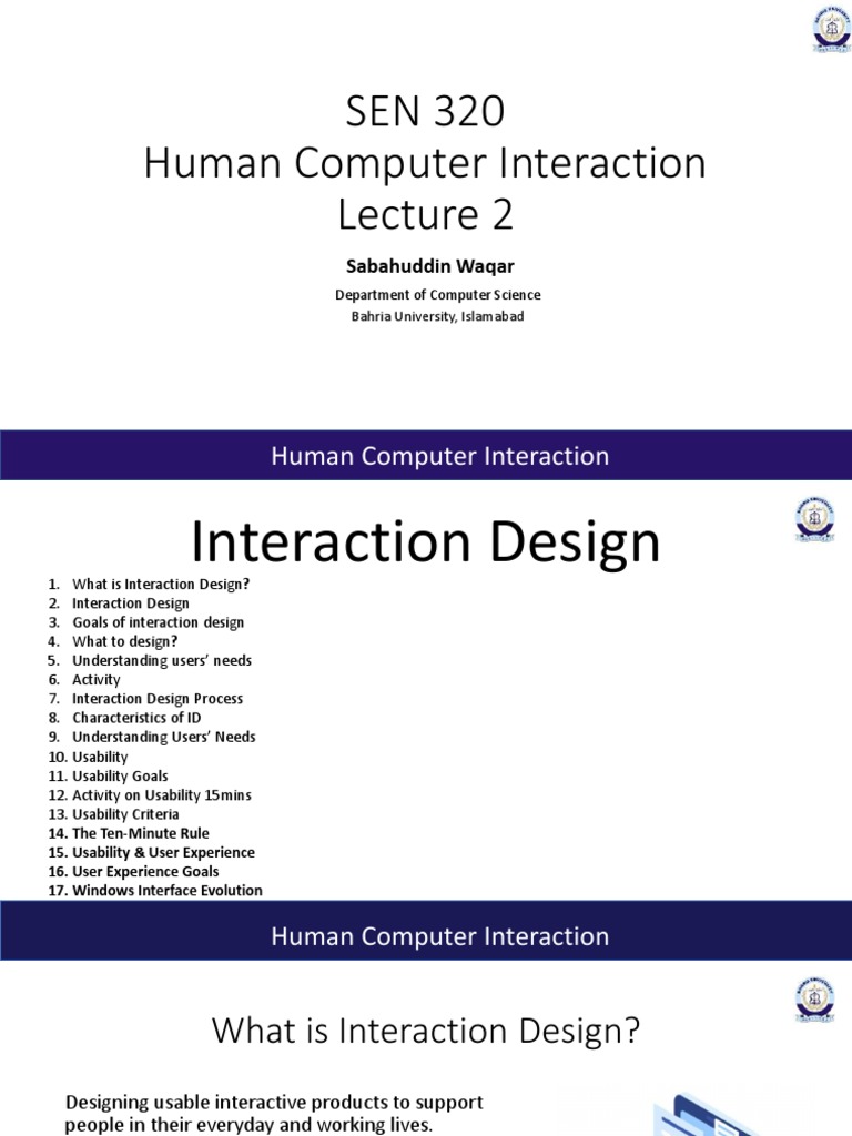 HCI Lecture3 18032021 033937pm | PDF | Usability | Human–Computer ...