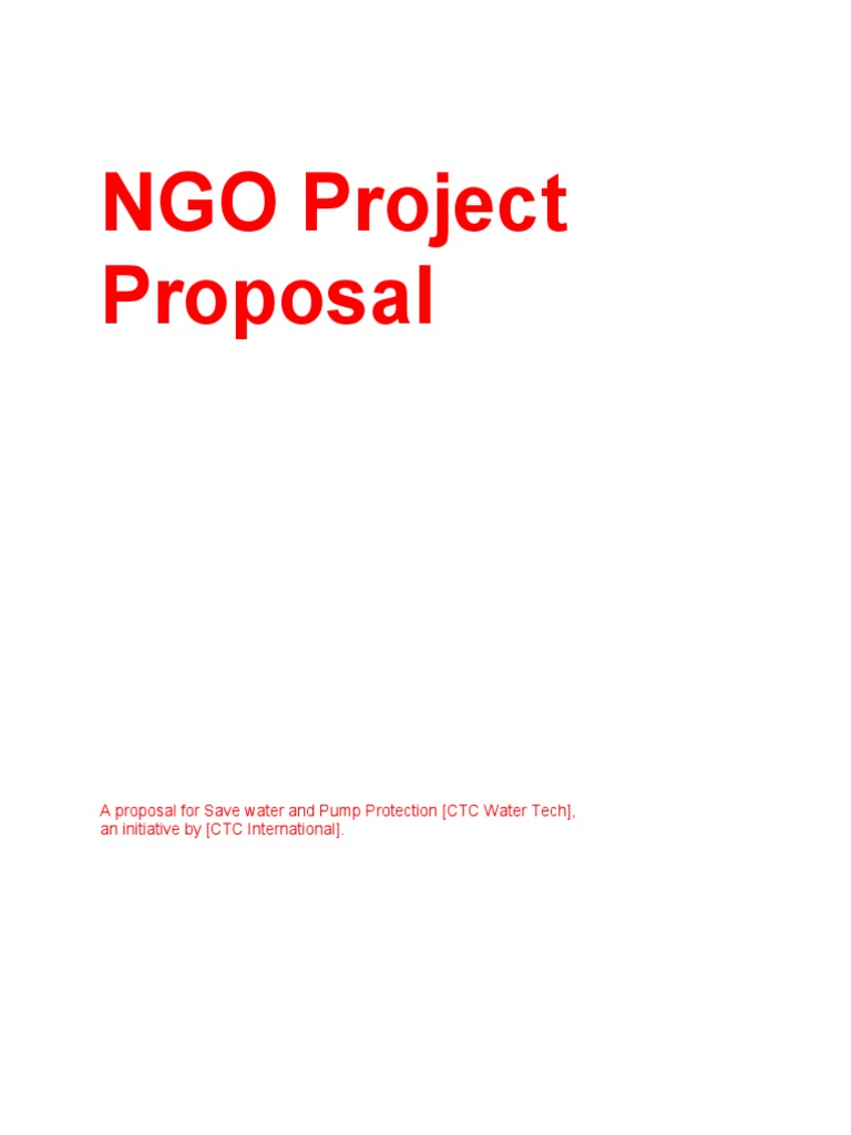 NGO Project Proposal | PDF | Economies | Business