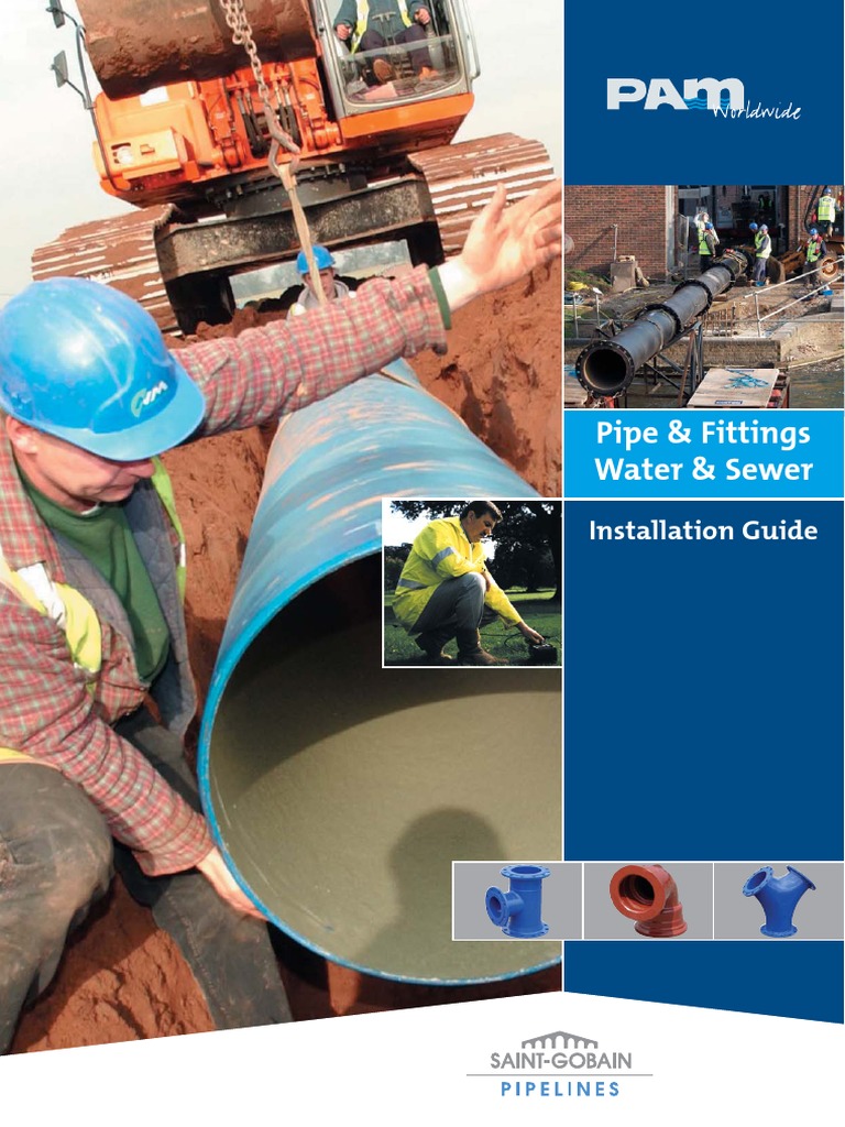 Pipe & Fittings Water & Sewer: Installation Guide | PDF | Pipe (Fluid ...