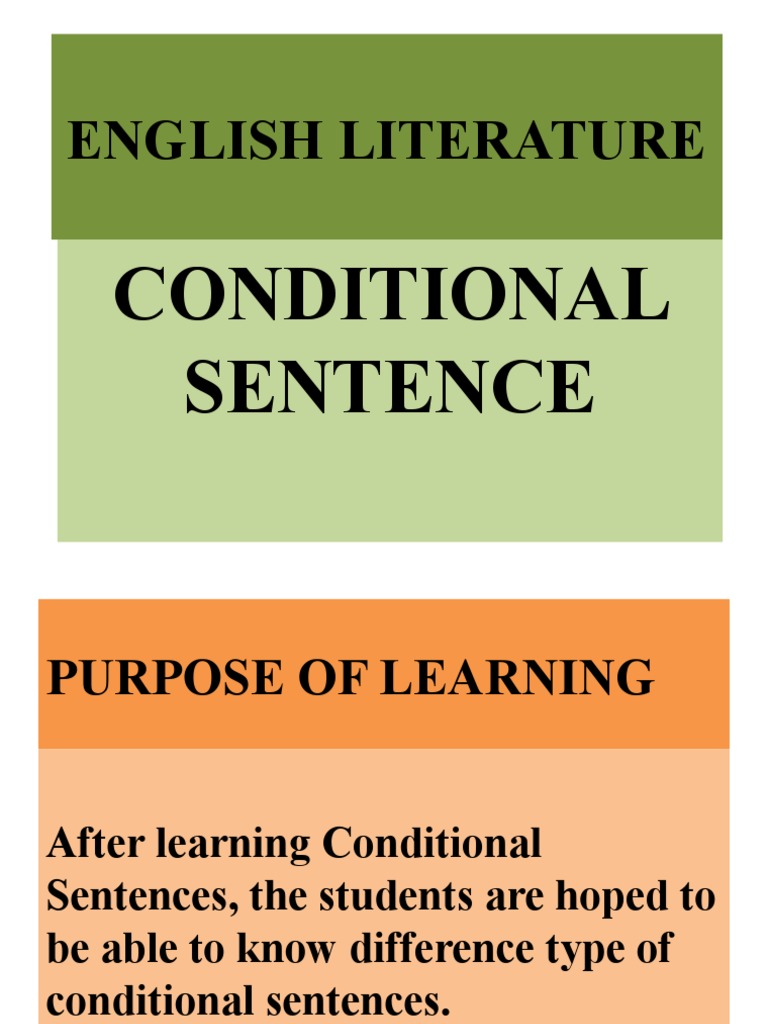 Understanding Conditional Sentences | PDF | Sentence (Linguistics ...
