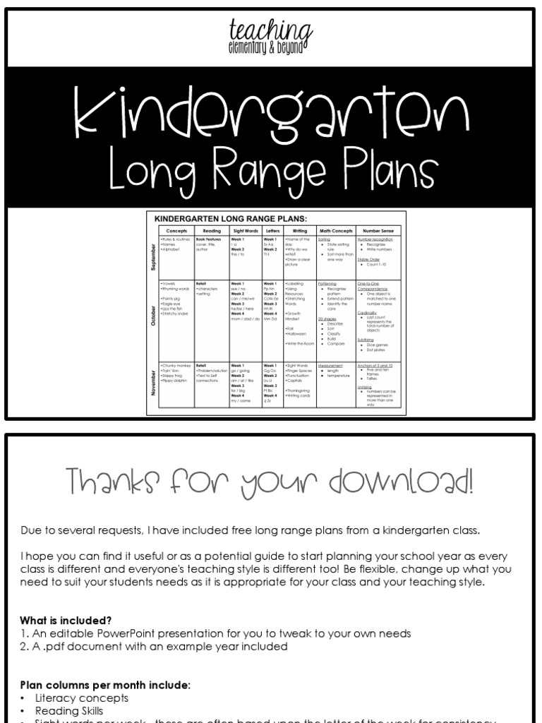 Letters Phonics Kindergarten Long Range Plans | PDF | Writing | Human ...