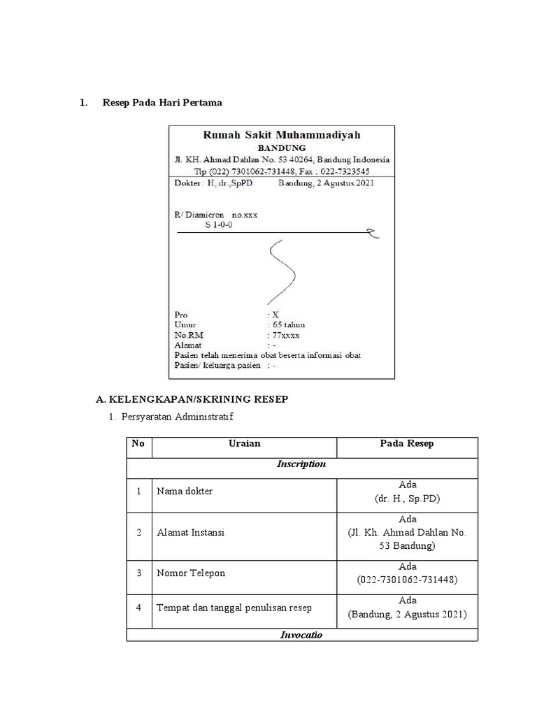 Panduan Skrining Resep Harian | PDF