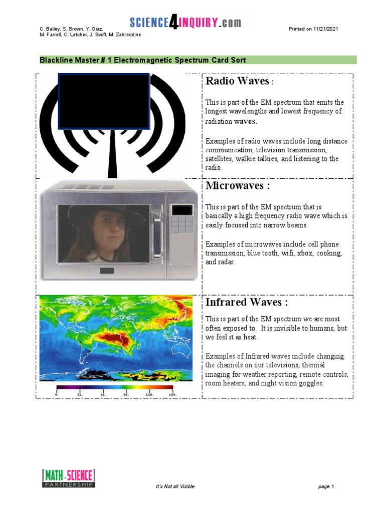 Electromagnetic Worksheet | PDF | Electromagnetic Spectrum ...