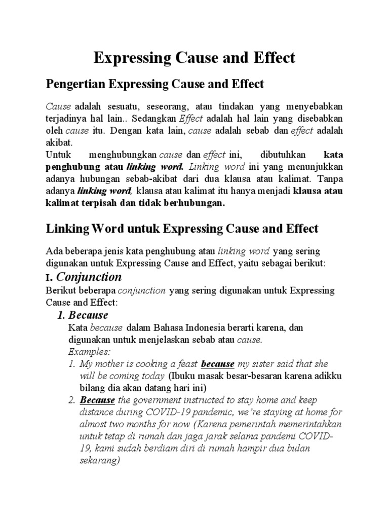 Expressing Cause and Effect | PDF