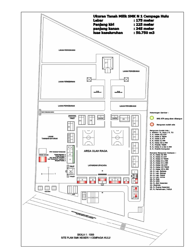 Site Plan SMK N 1 Cempaga Hulu | PDF