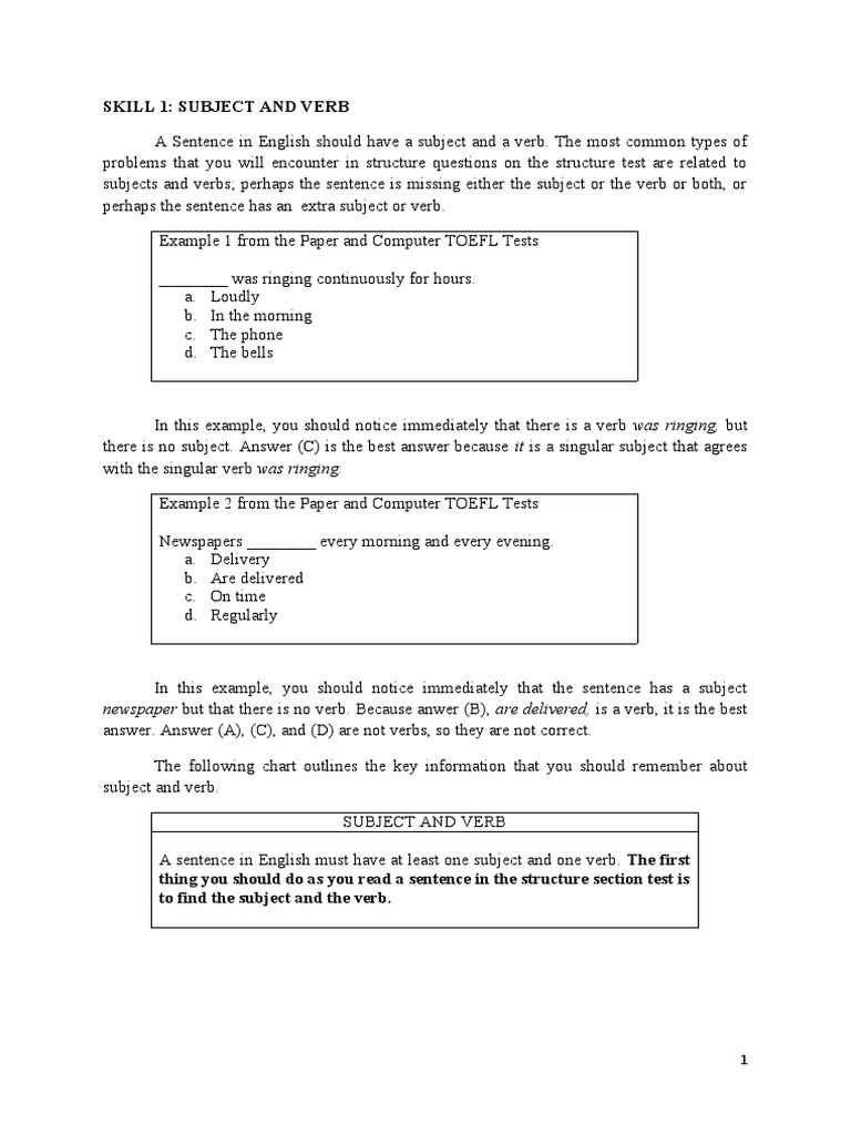 Materi Structure | PDF | Subject (Grammar) | Verb