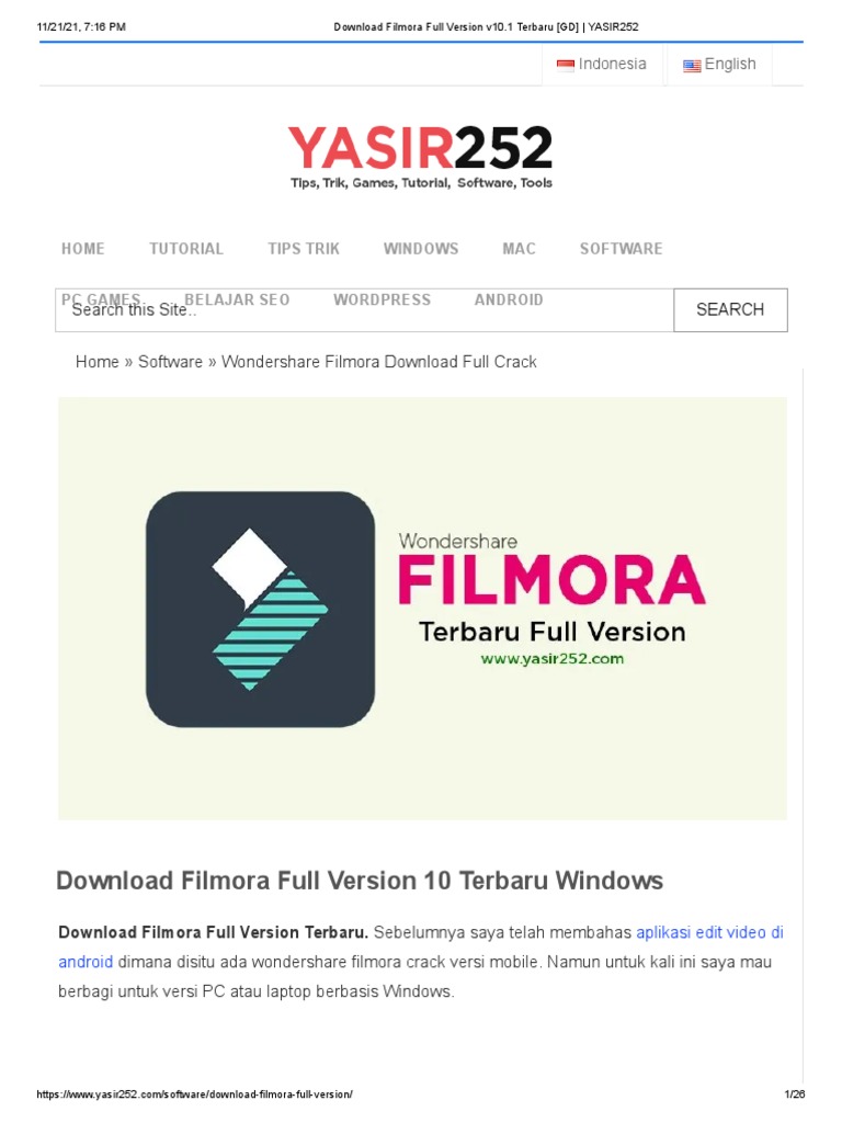 Filmora Full Version v10.1 Terbaru (GD) - YASIR252 | PDF
