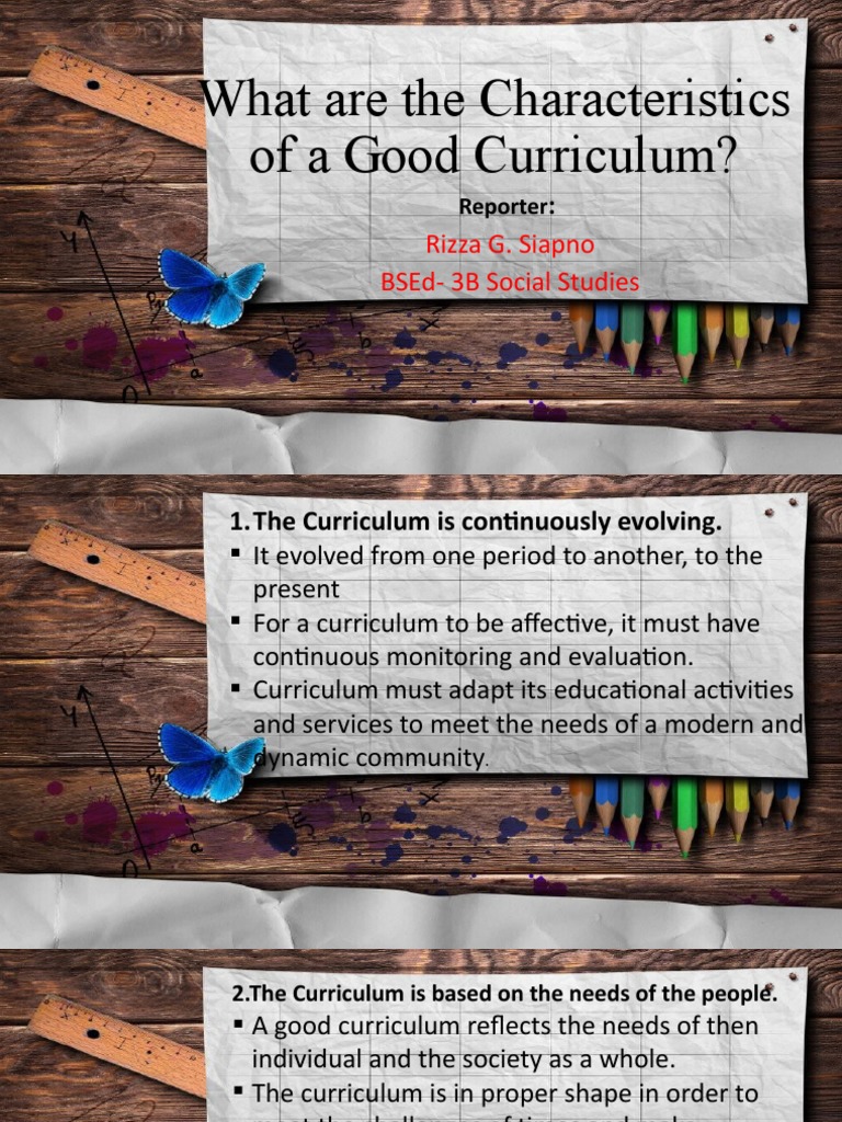 Characteristics of A Good Curriculum (Teaching Approaches) | PDF ...