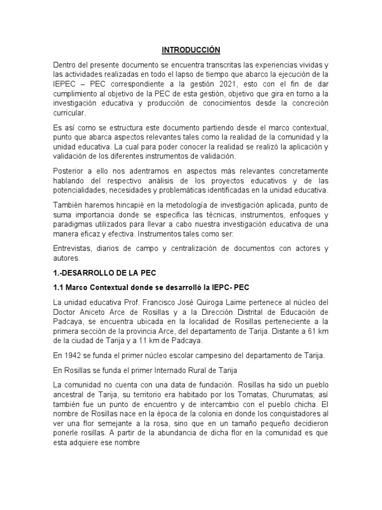 Informe Del Trabajo de La Pec | PDF | Aprendizaje
