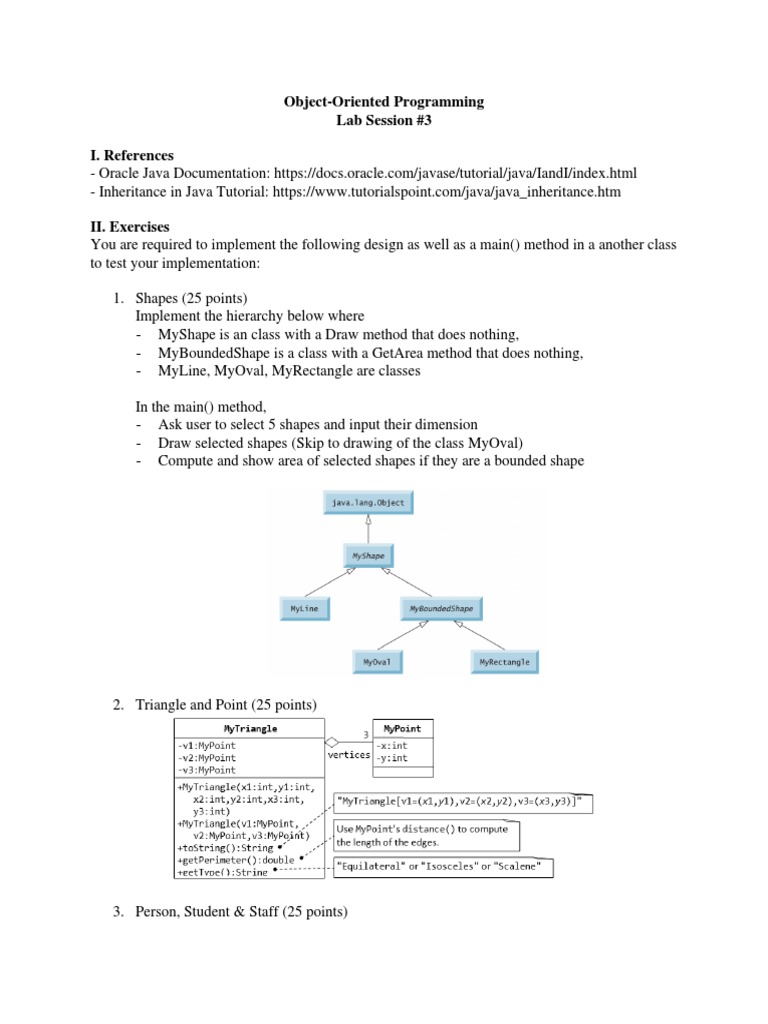 OOP Lab Session #3: Inheritance, Polymorphism & Abstract Classes | PDF OOP Lab Session #3: Inheritance, Polymorphism & Abstract Classes | PDF