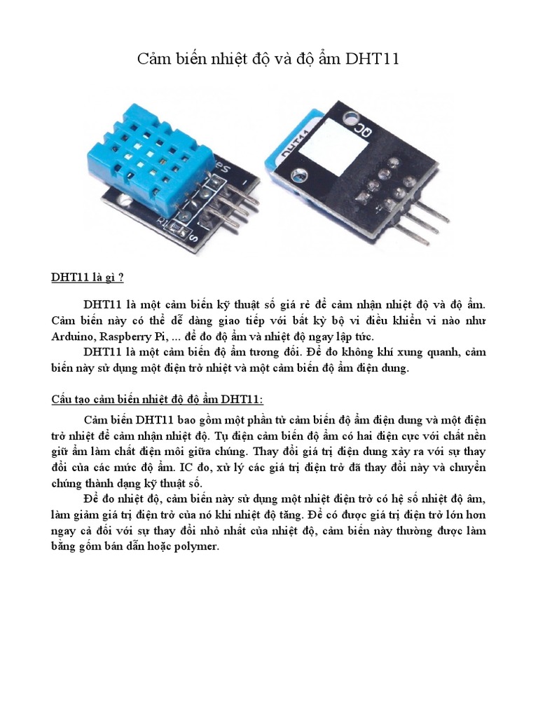 Cảm Biến Nhiệt Độ Và Độ Ẩm DHT11 | PDF