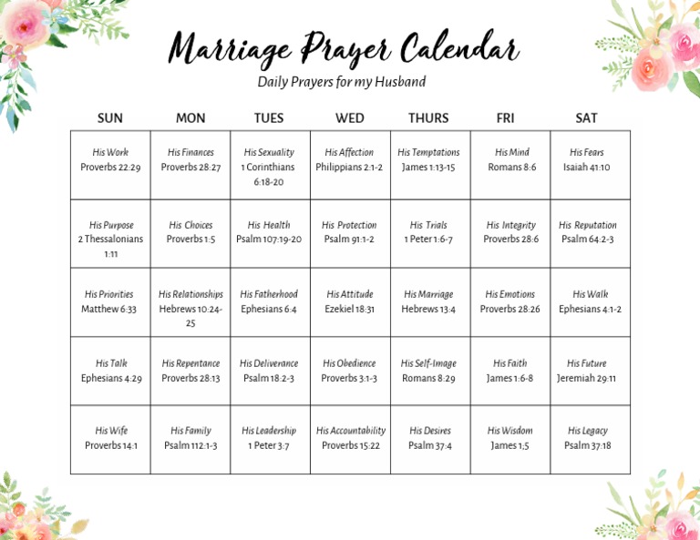 Marriage Prayer Calendar 2 | PDF