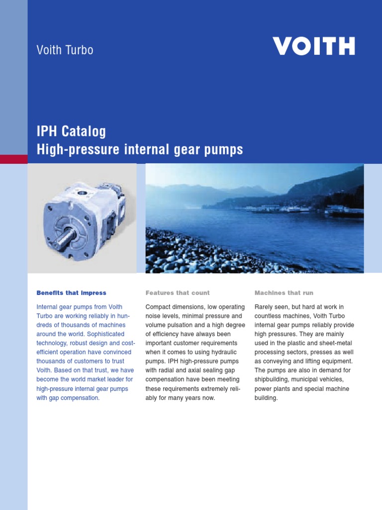 IPH Catalog High-Pressure Internal Gear Pumps: Voith Turbo | PDF | Pump ...