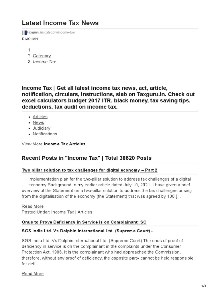 Latest Income Tax Updates and News | PDF | Taxes | Income Tax