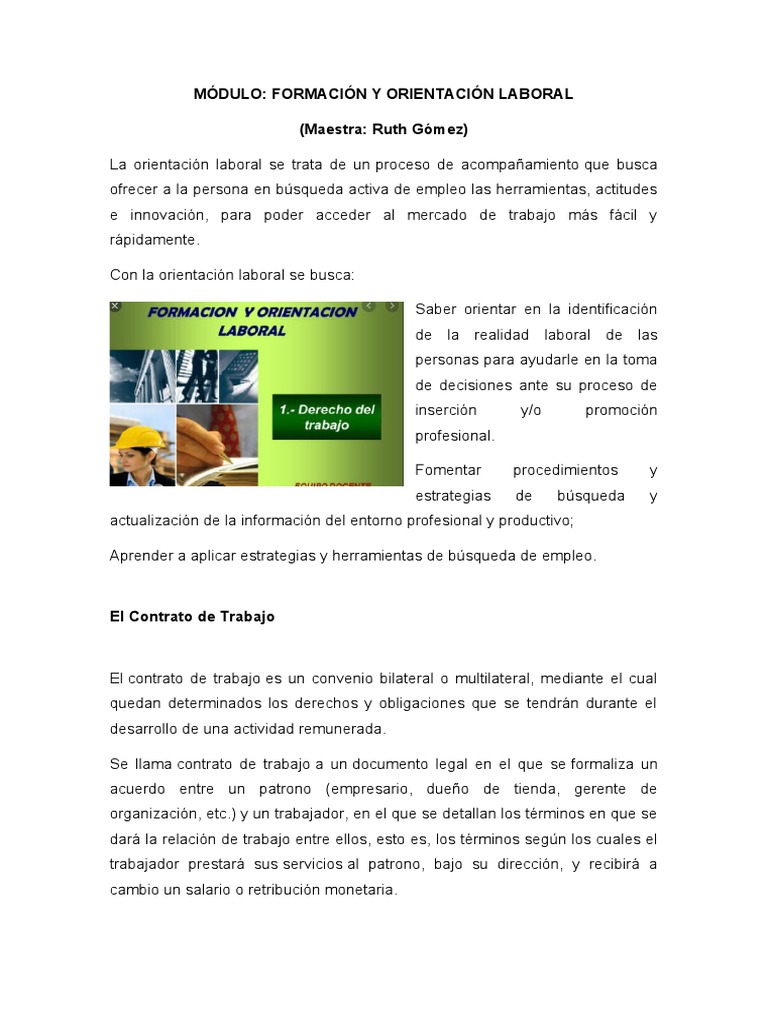 Formacion y Orientacion Laboral | PDF | Salario | Derecho laboral