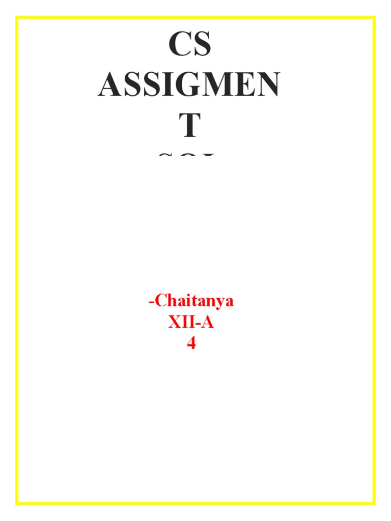 SQL Practical Assignment | PDF