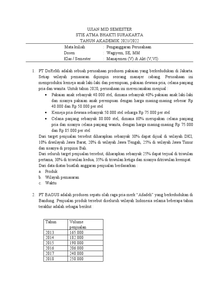 Mid SMT Anggrn | PDF | Bisnis