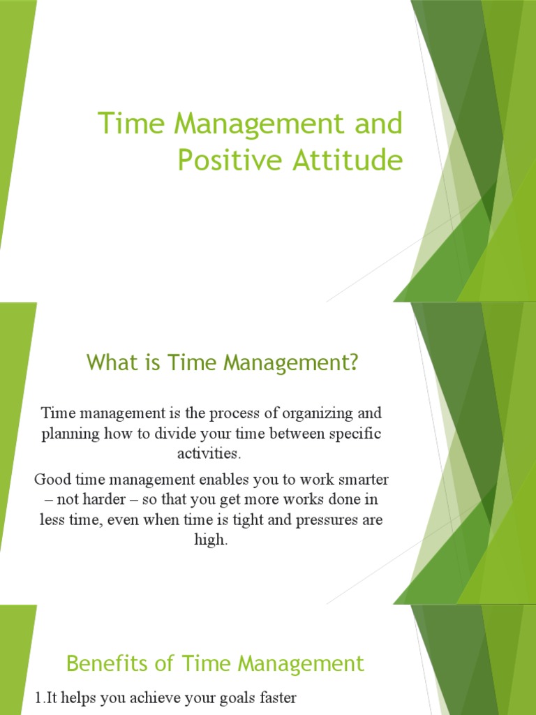 Time Management and Positive Attitude by SKM | PDF | Time Management ...