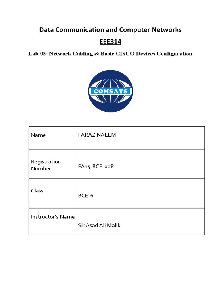 Dccn Lab Report 3 Pdf Computer Network Router Computing