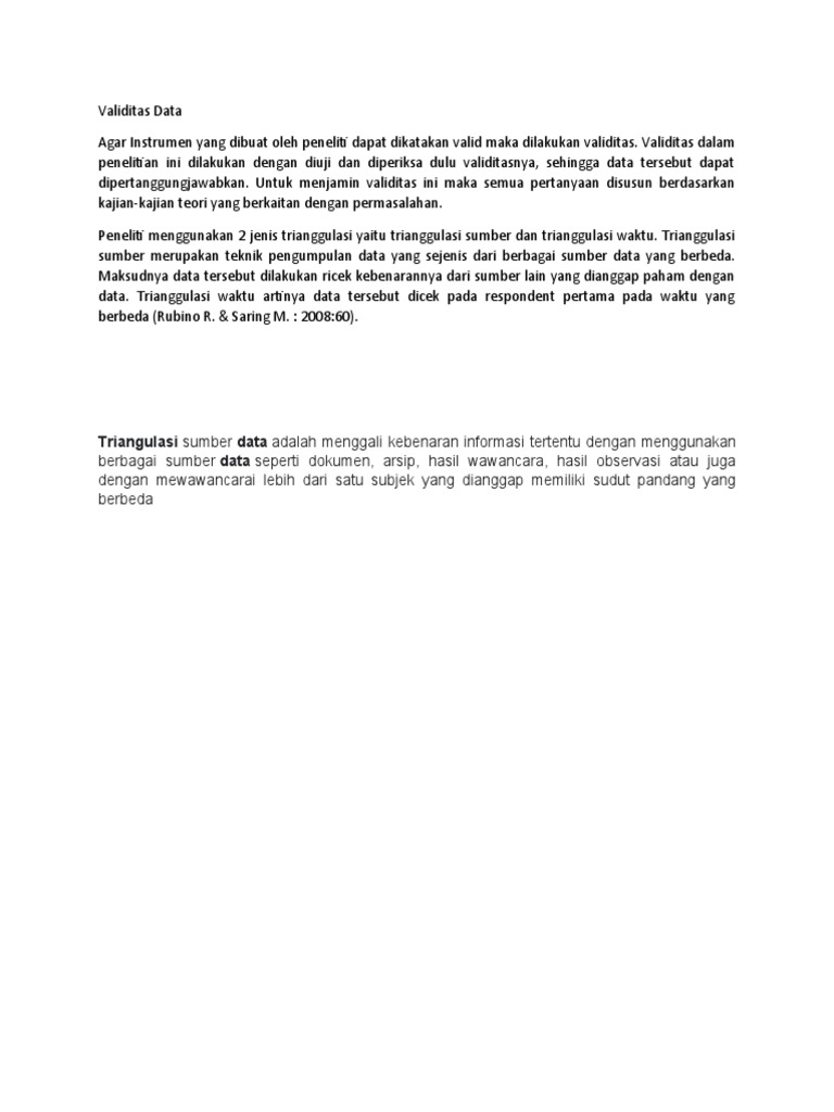 Validitas Data | PDF | Karier & Perkembangan