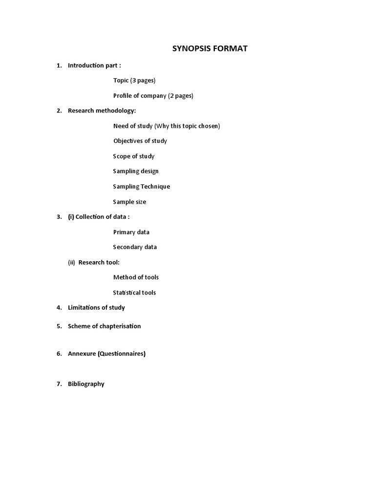 Research Study Synopsis Template | PDF | Computers
