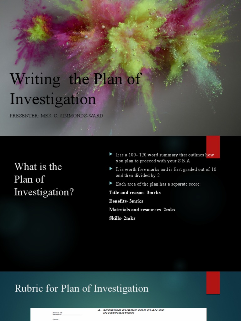 Writing Your Plan of Investigation | PDF | Reading Comprehension ...