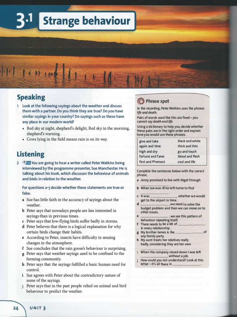 Unit 3. Strange Behaviour | PDF | Phrase | Preposition And Postposition
