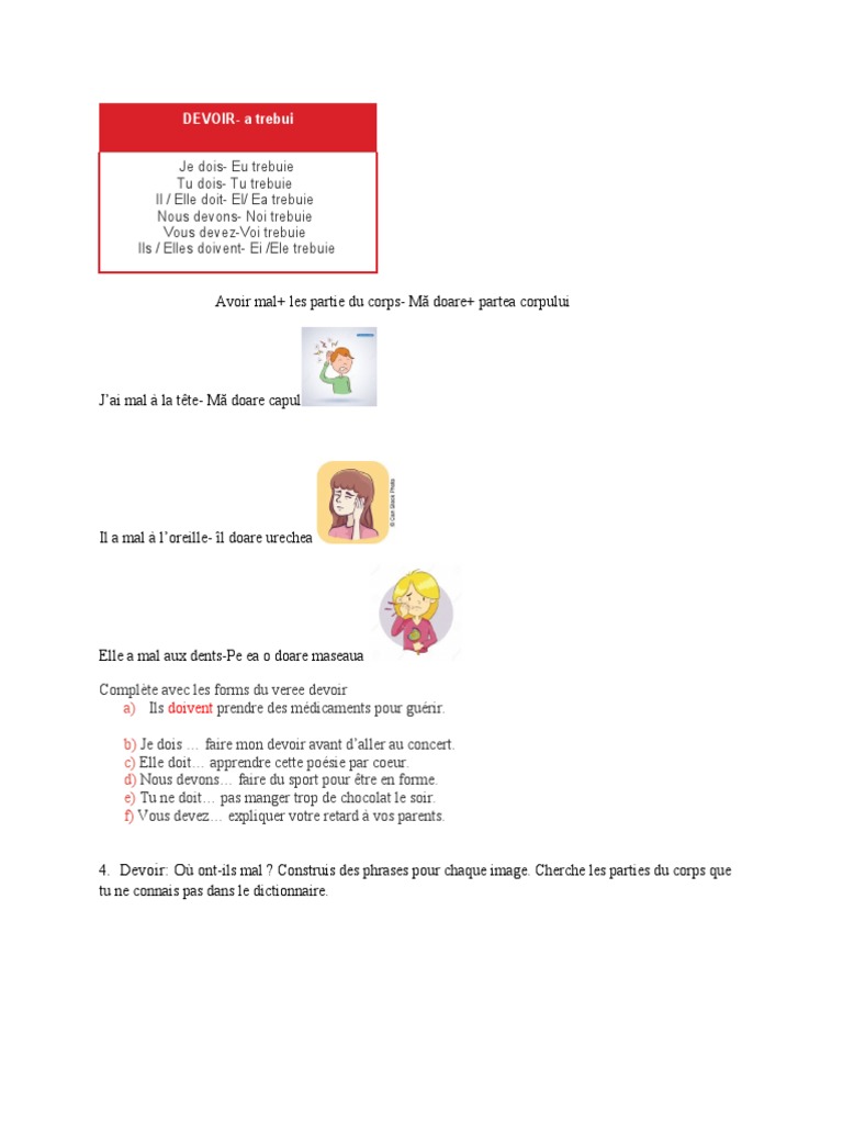 Avoir Mal Et Les Parties Du Corps | PDF | Arts du langage et discipline
