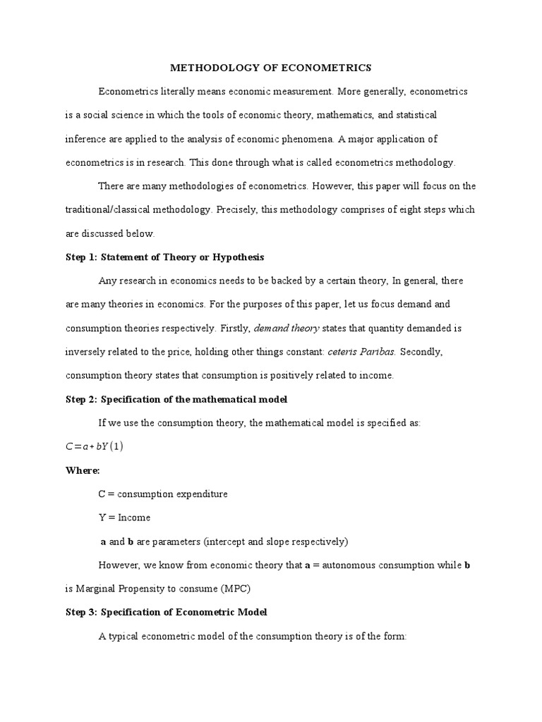 Econometrics Methodology - Guided | PDF | Teaching Methods & Materials ...