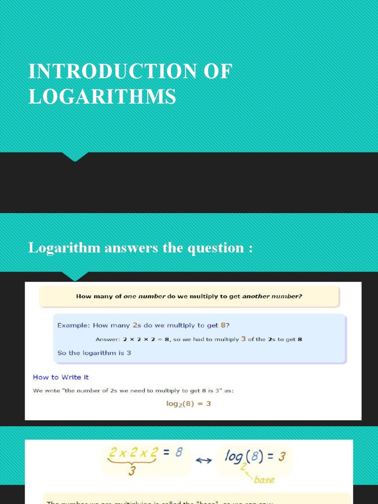 Introduction of Logarithms | PDF | Science & Mathematics | Computers
