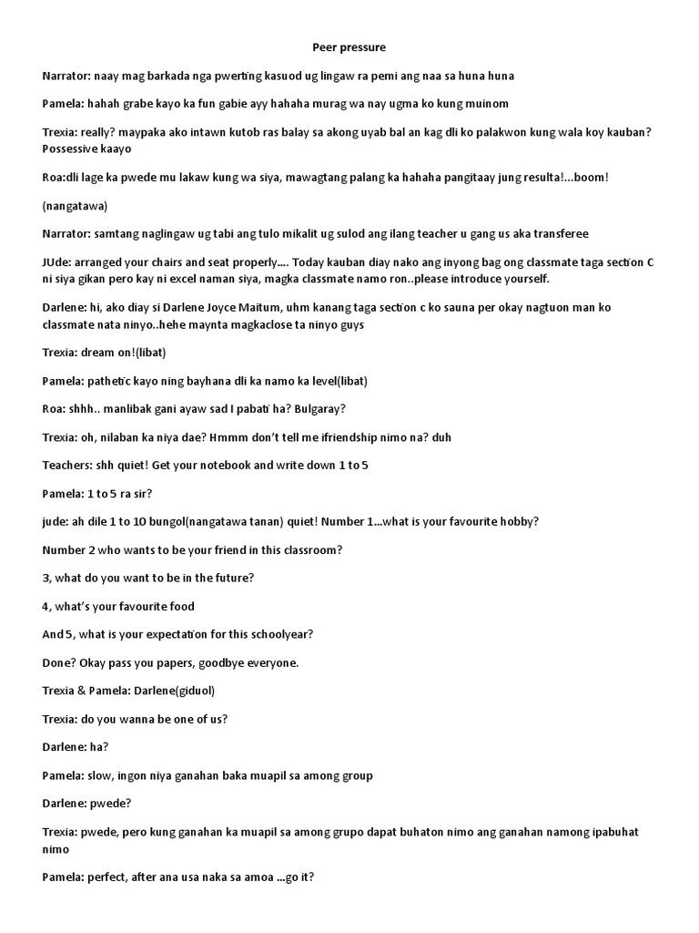 Peer Pressure | PDF | Language Arts & Discipline | Self-Improvement