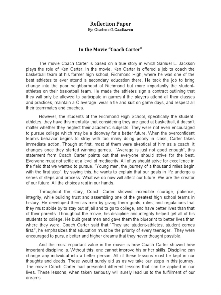 The Movie Coach Carter Is Based On A True Story in Which Samuel L | PDF ...