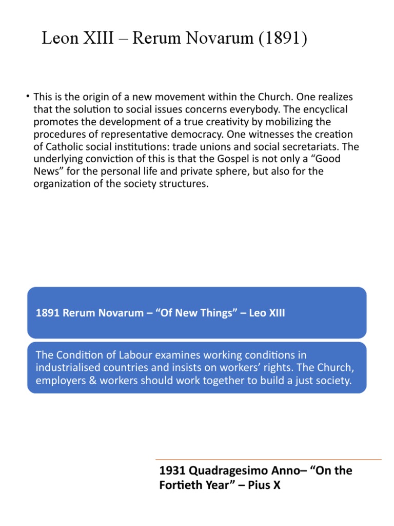 Leon XIII - Rerum Novarum (1891) | PDF