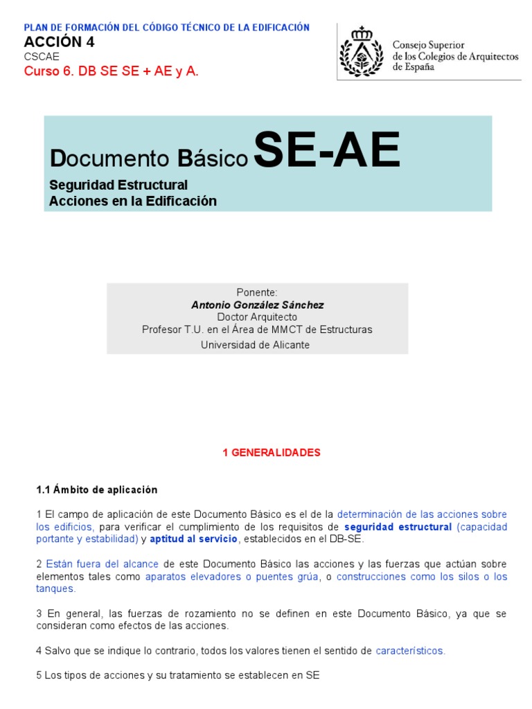 02 AGS ACCION 4 Curso 6 AE CG DB SE Acciones Edificación | PDF | Herida | Expansión térmica