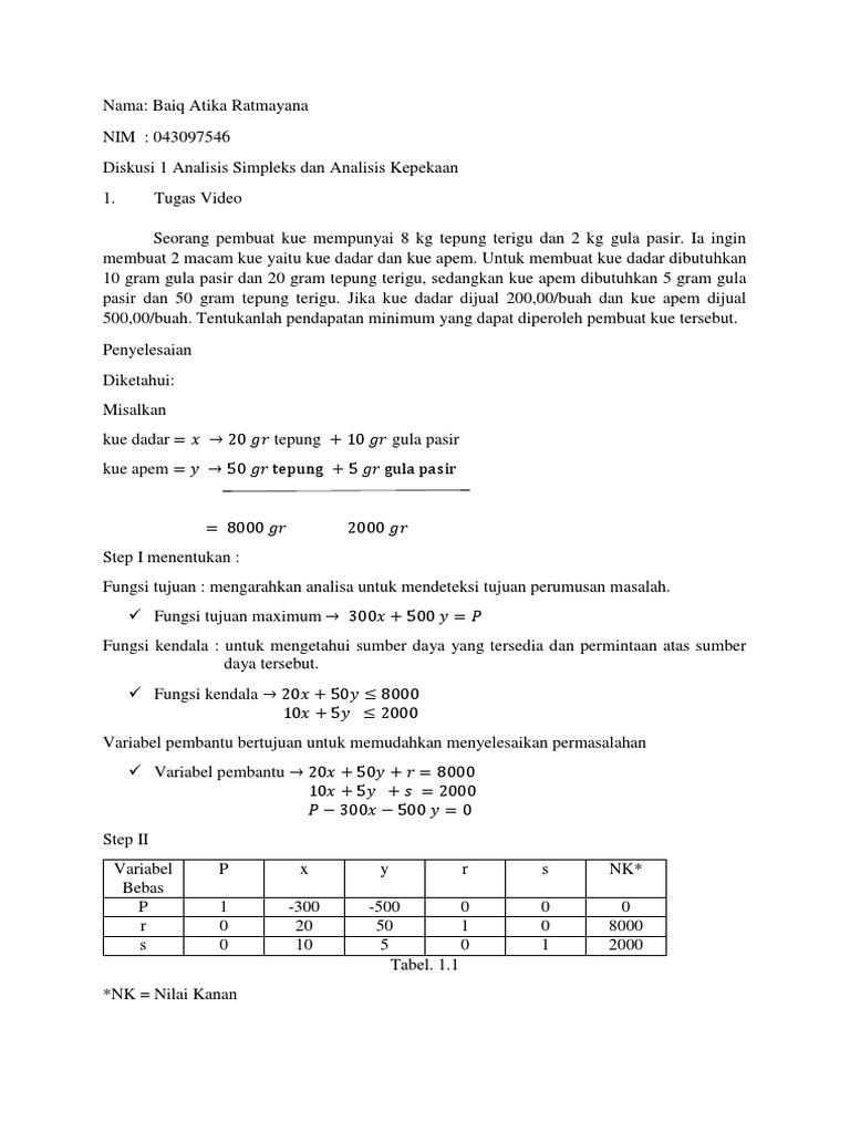 Diskusi 1 Riset Operasi | PDF