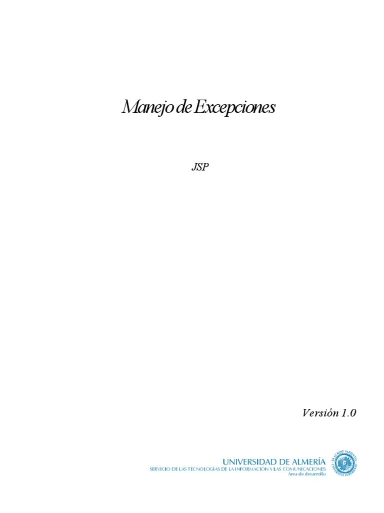 Excepciones En Java Jsp Pdf Java Lenguaje De Programación