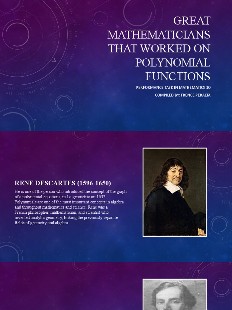 Great Mathematicians That Worked On Polynomial Functions: Performance ...