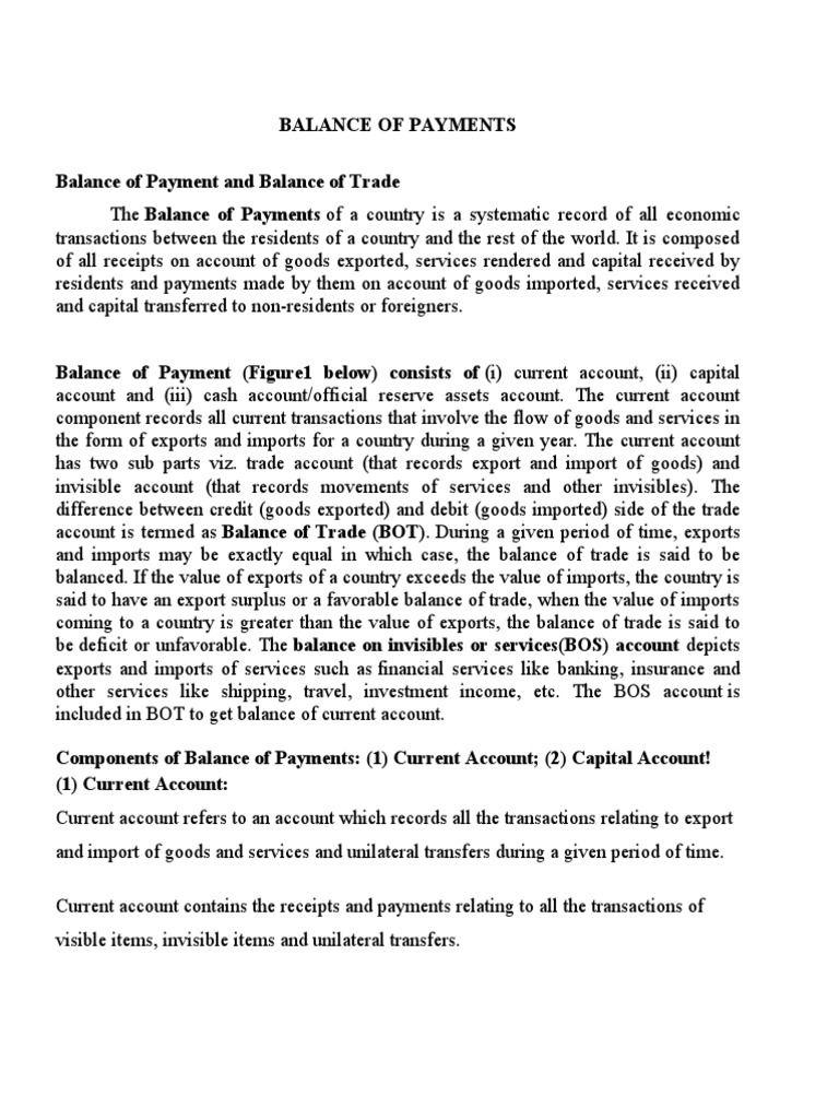 Understanding Balance of Payments | PDF | Debits And Credits | Balance ...