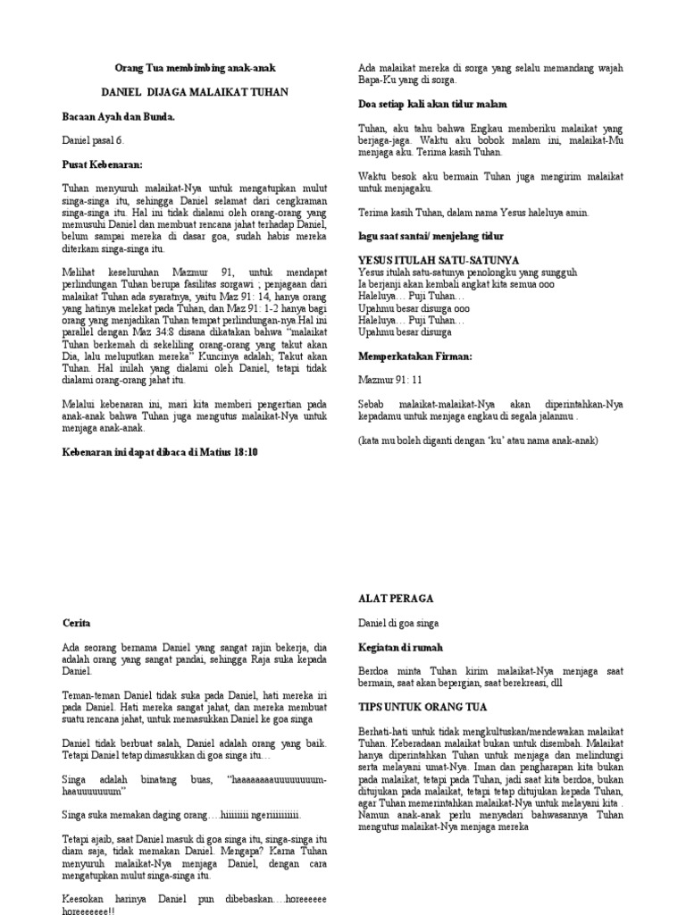 DANIEL Di Goa Singa | PDF | Agama & Spiritualitas