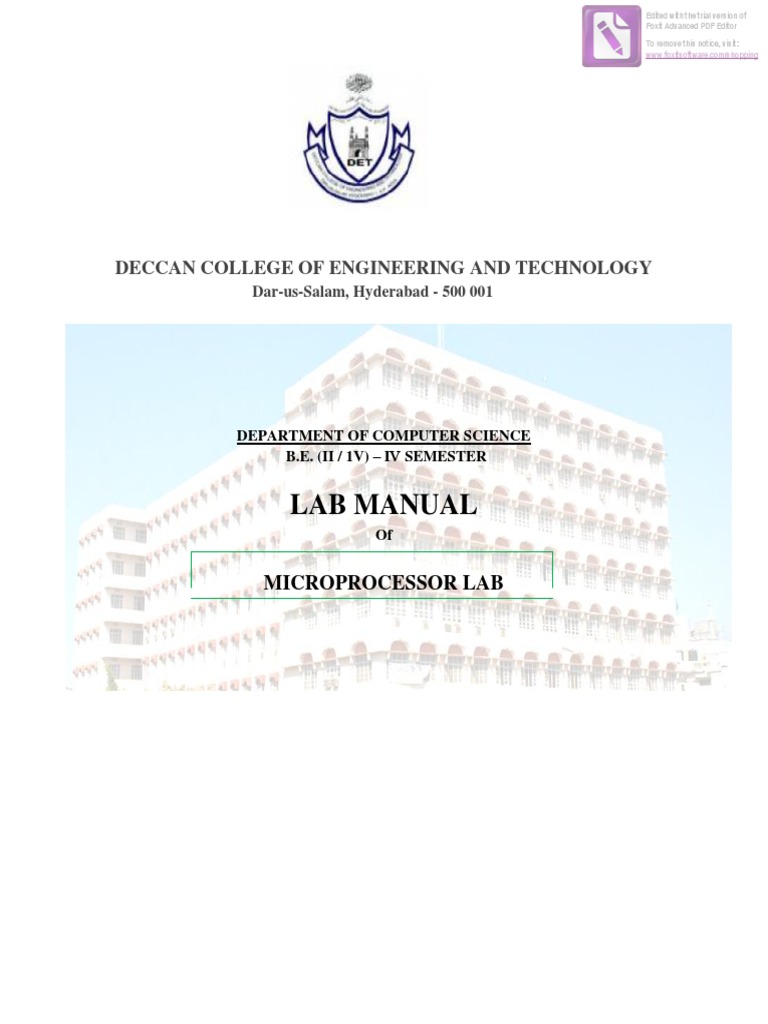 Lab Manual: Deccan College of Engineering and Technology | PDF | Digital Electronics | Computer ...
