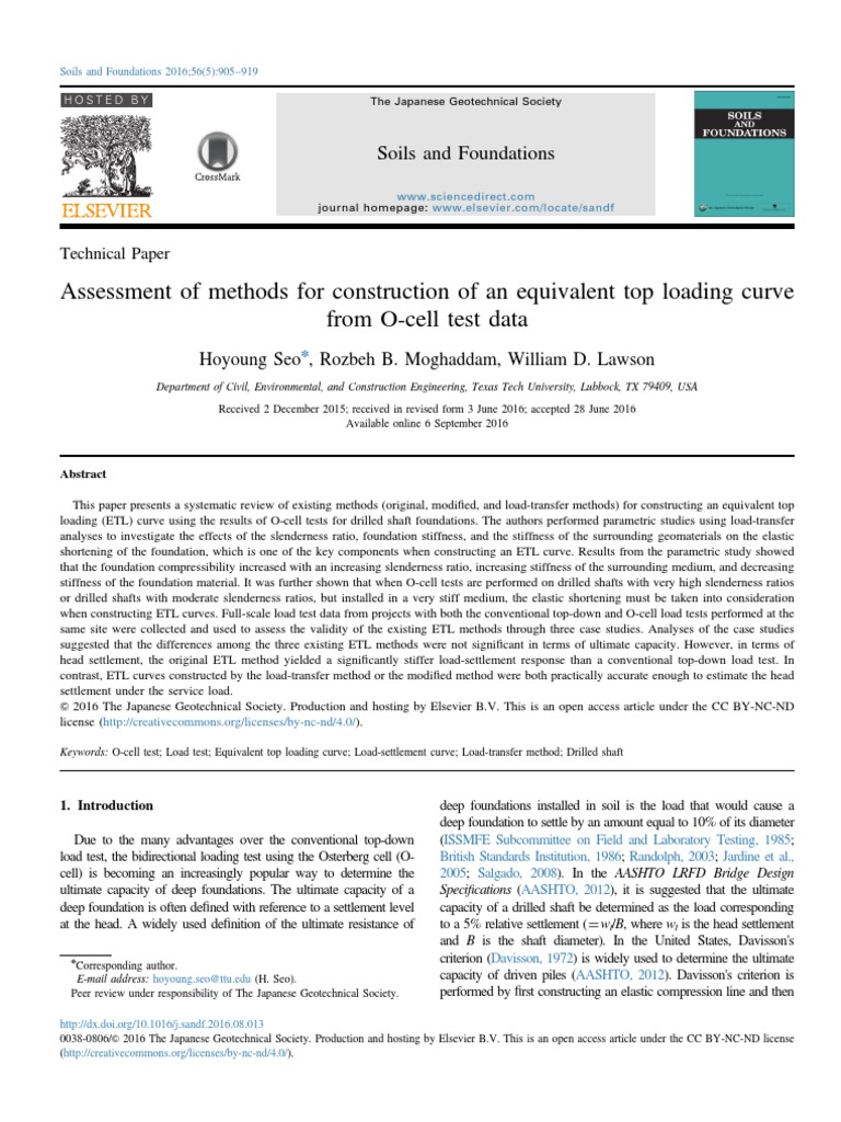 ETL Curve Methods for O-Cell Tests | PDF | Deep Foundation ...
