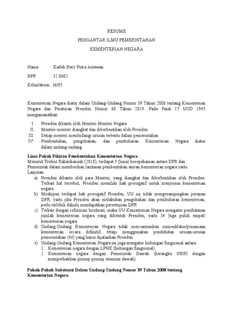 Resume Kadek Hery Putra Astawan 32.0602 I6,05 | PDF