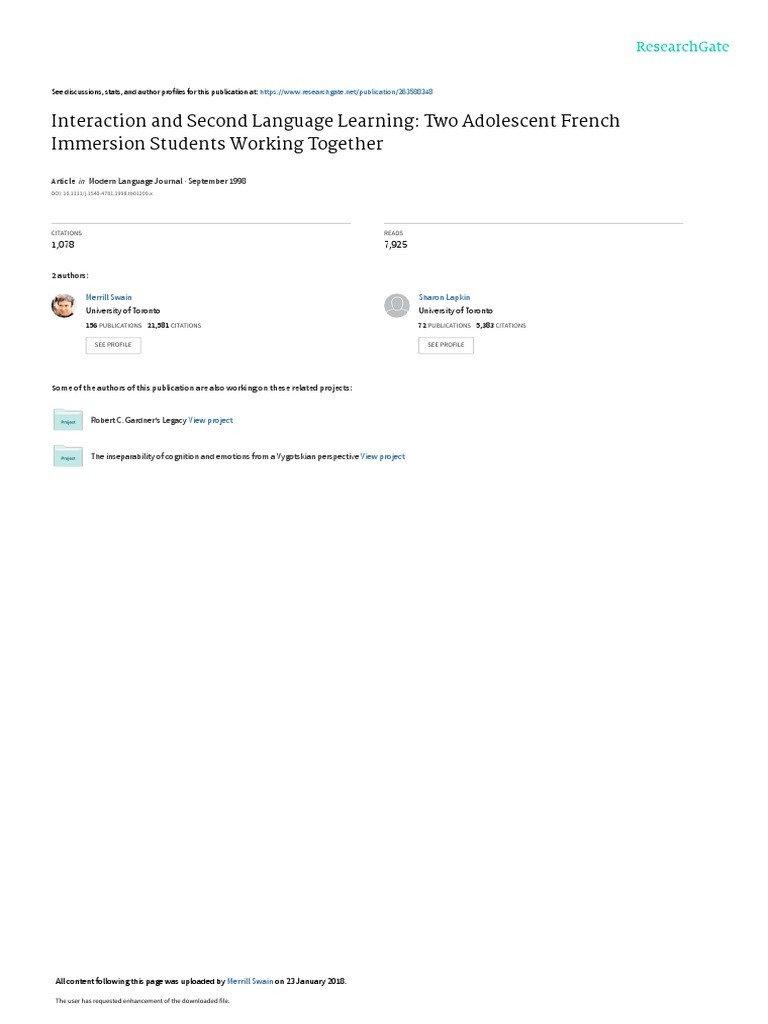 1998 - MERRILL SWAIN ...