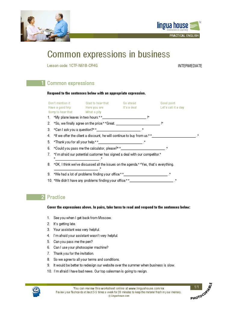 Common Business Expressions Guide | PDF | Learning | Communication