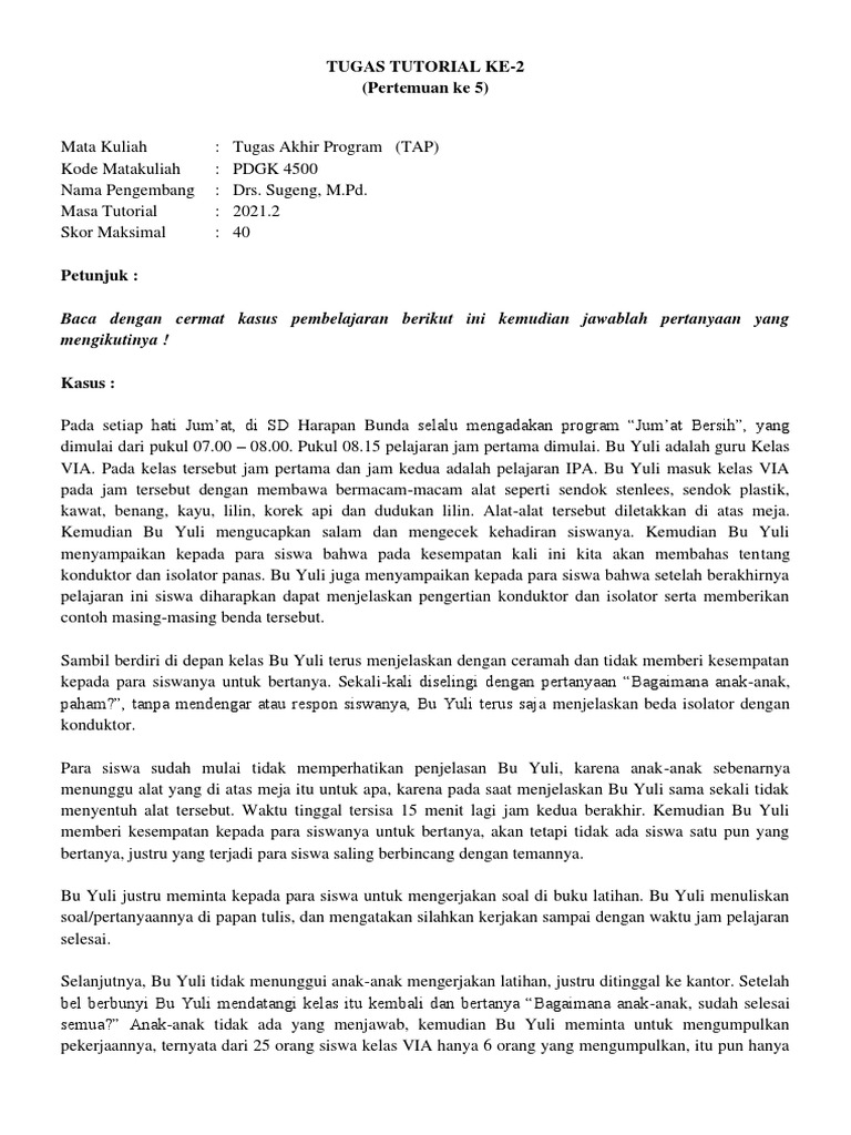 Abdul Kodir 856996379 Tugas Tutorial II PDGK 4500 Tugas Akhir Program (TAP) | PDF