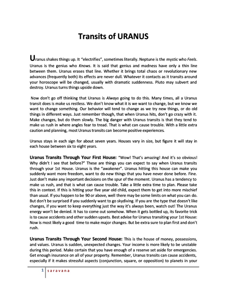 Transits of URANUS Transits of URANUS U U | PDF | Astronomy