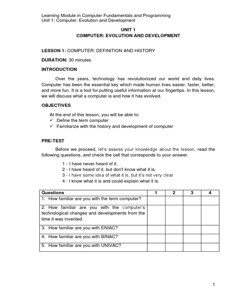 CPE CPE102L ComputerFUNDAMENTALSandPROGRAMMING Module1 | PDF | Operating System | Unix