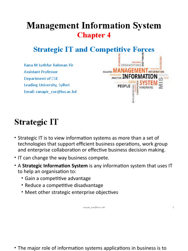 Chapter 4 Strategic IT and Competitive Forces | PDF | Information ...